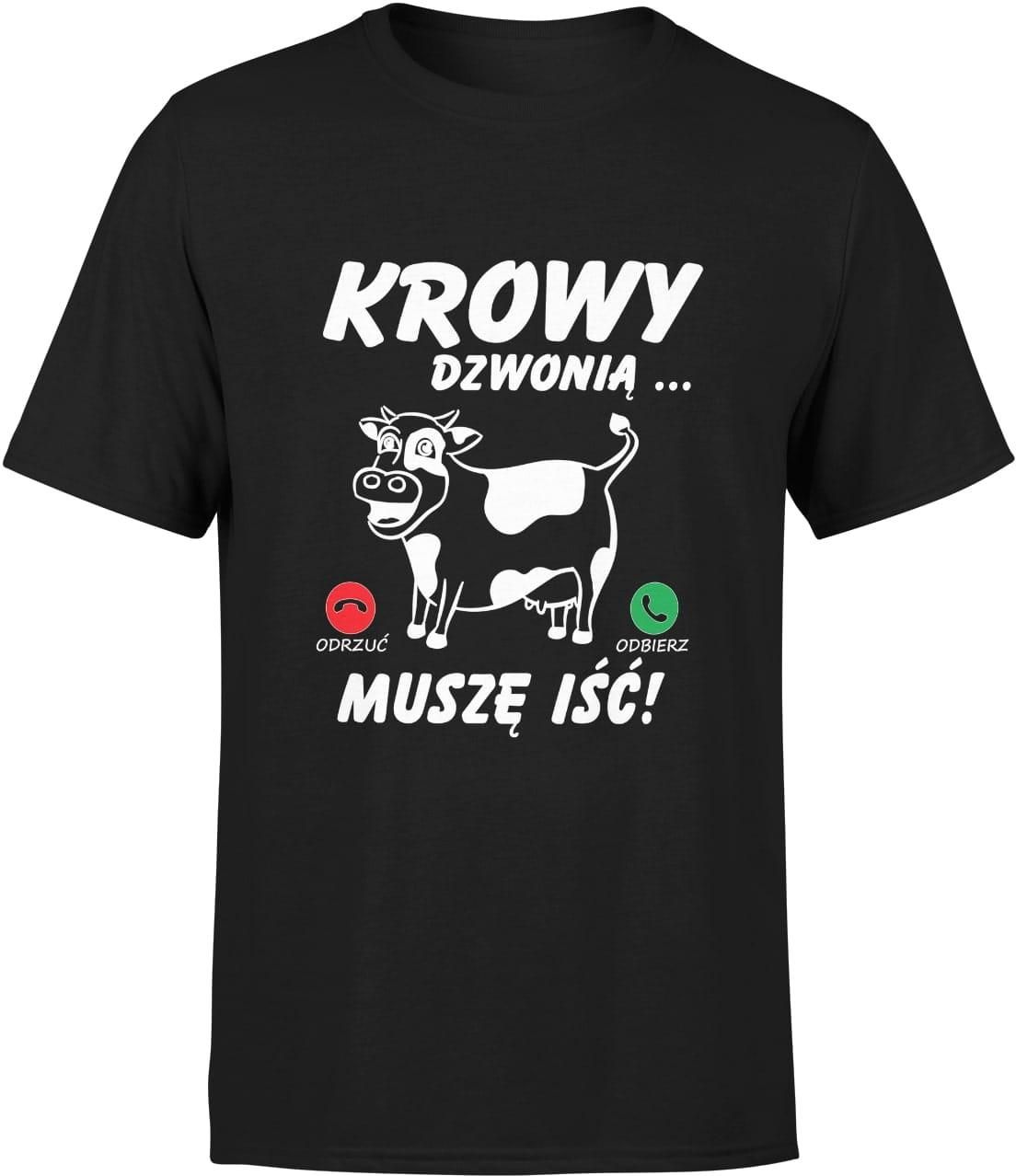 Prezent Dla Rolnika Krowy Dzwonią Męska koszulka (M, Czarny) - Ceny i opinie - Ceneo.pl