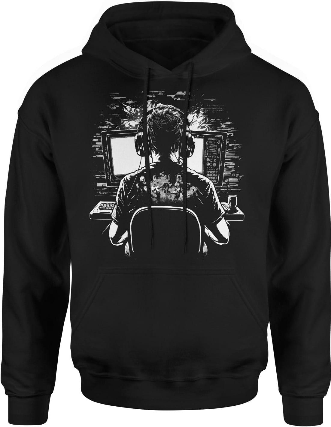 Gracz Prezent dla gracza gamerów Męska bluza z kapturem (3XL, Czarny ...