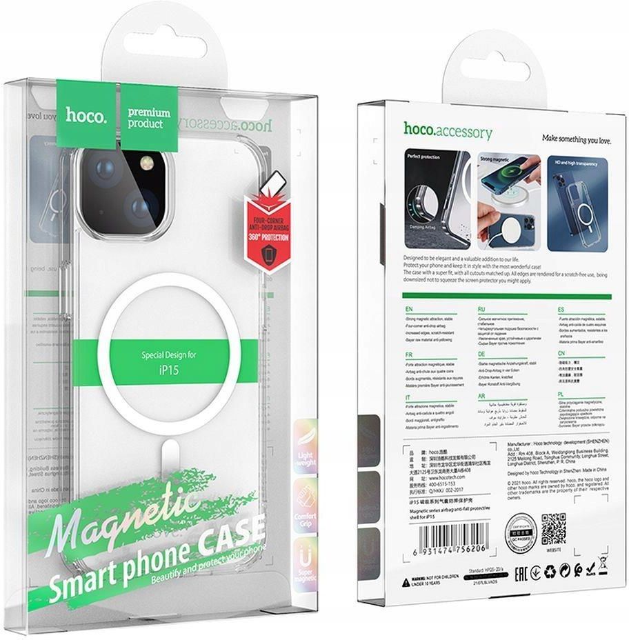 Hoco Futerał Magnetic Airbag Magsafe Do Iphone 15 Transparent - Etui na ...