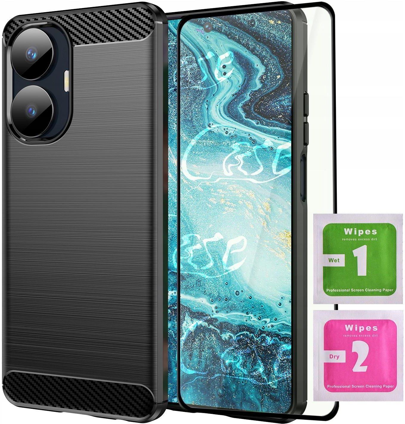 Case Etui Do Realme C55 Pancerne Karbon Szkło 5D - Etui na telefon ...