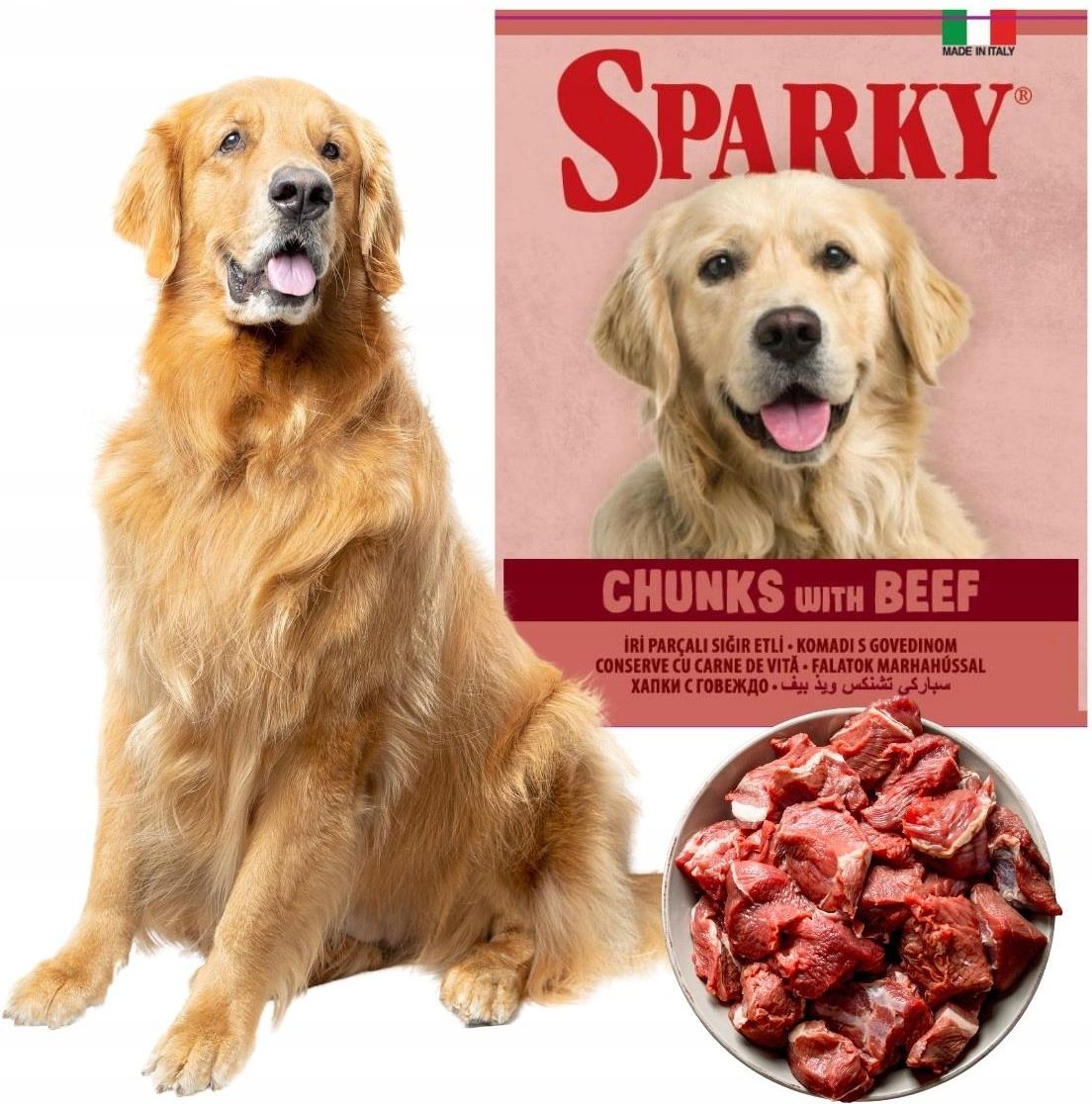 Karma Monge Włoska Mokra Karma Z Wołowiną Dla Psów Sparky Puszka 1250G ...