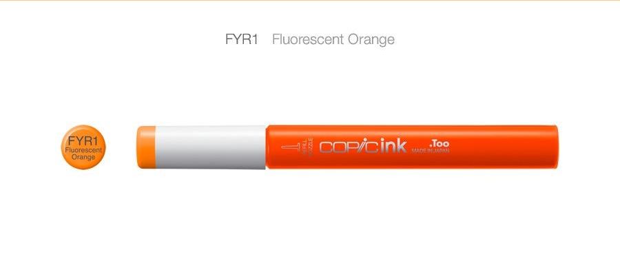 Tusz COPIC ink - FYR - Fluorescent Orange. Do wielokrotnego napełniania ...
