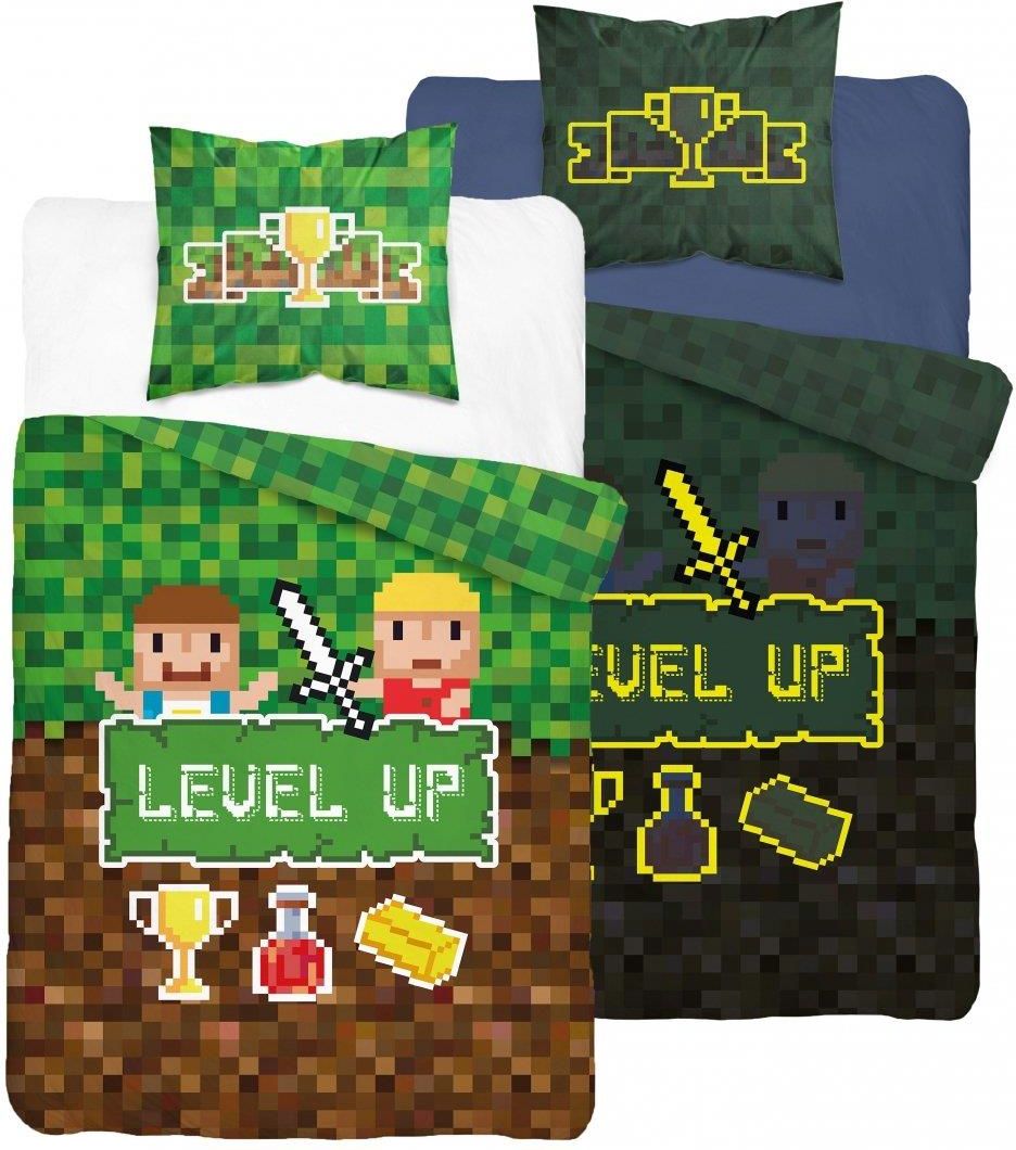 DETEXPOL Pościel 2cz 140x200 4633A Minecraft świecąca w ciemności ...