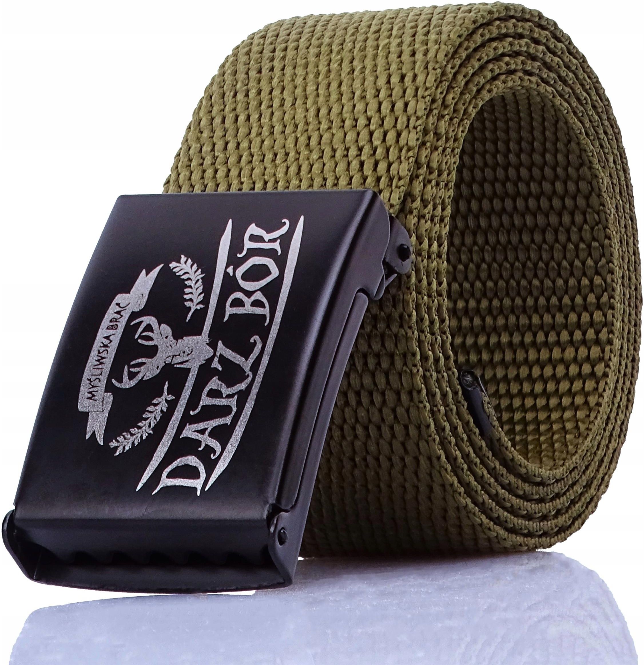 Pasek Męski Polski Do Spodni dla Myśliwego Klamra Metal Czarna Mat ...