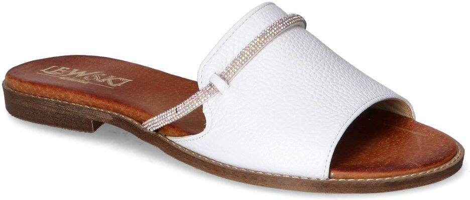 Klapki Lewski 3047/C Białe Groch cyrkonie - Ceny i opinie - Ceneo.pl