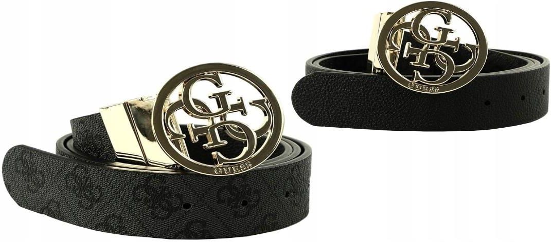 Guess Pasek Dwustronny Damski 2W1 Noelle Czarny/szary r.L - Ceny i ...