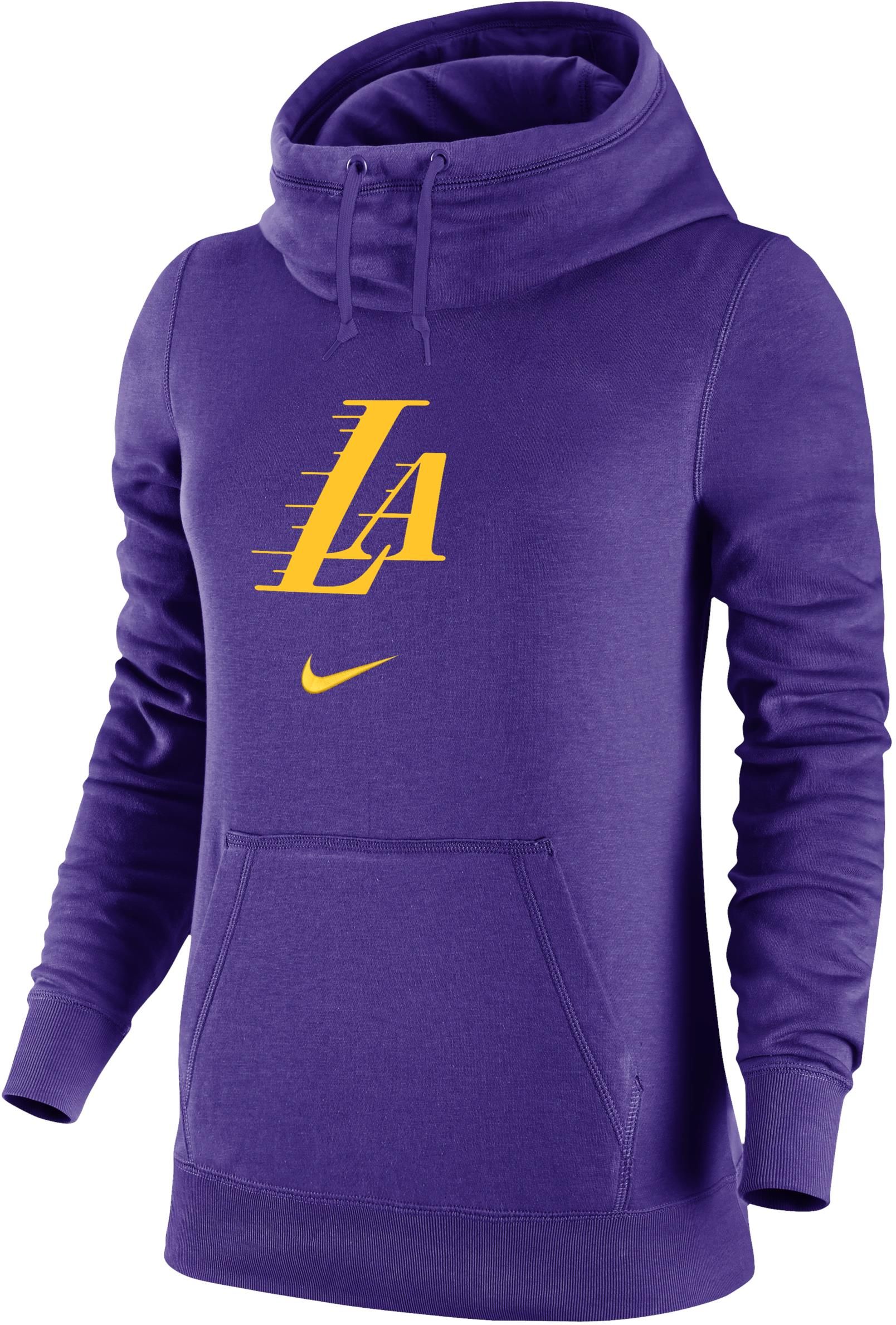 Damska Bluza Z Kapturem Typu Komin Nike Nba Los Angeles Lakers Club ...