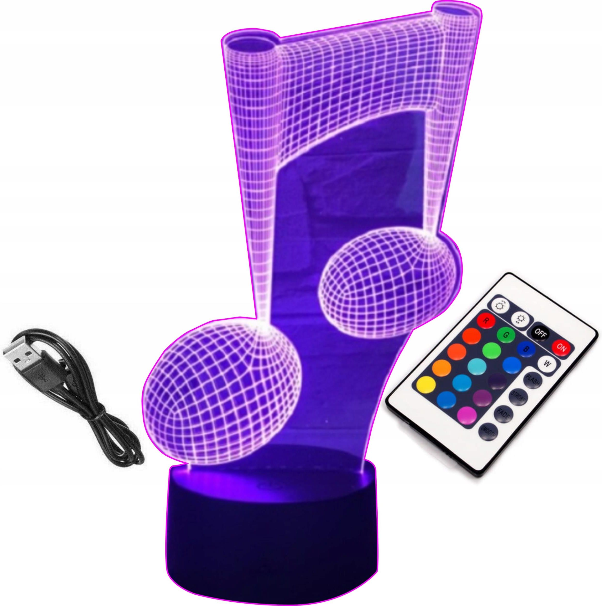Lampka 3D Led Nuta Muzyczna Rgb - Opinie i atrakcyjne ceny na Ceneo.pl