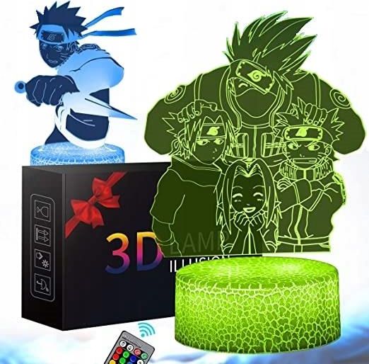 Lampka Nocna Led 3D Anime Naruto Hologram 2Xpanele - Opinie i ...