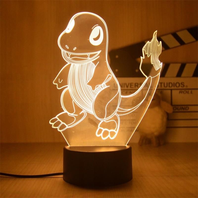 Lampka Nocna Led 3D Pokemon Charmander Dotykowa Sieciowa +Na Baterie ...