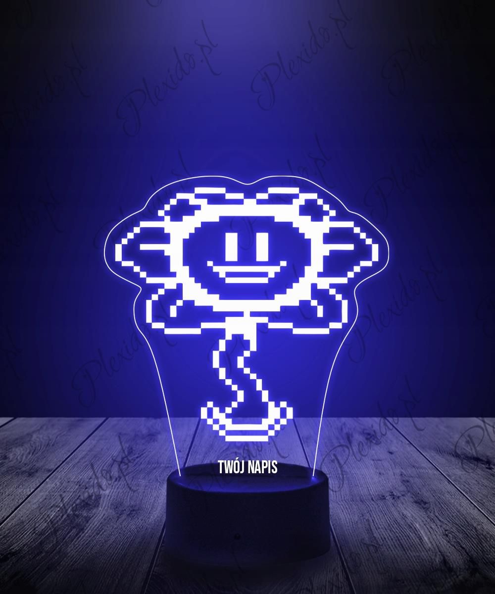 Plexido Lampka Nocna Led 3D Undertale Flowey Twój Napis Imię Grawer ...