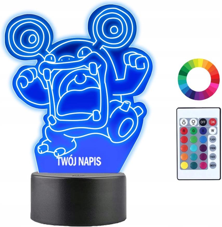 Plexido Lampka Nocna Led 3D Loudred Pokemon Go Anime Twój Napis Grawer ...