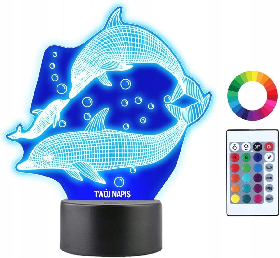 Plexido Lampka Nocna 3D Led Delfin Delfiny - Ceny i opinie - Ceneo.pl
