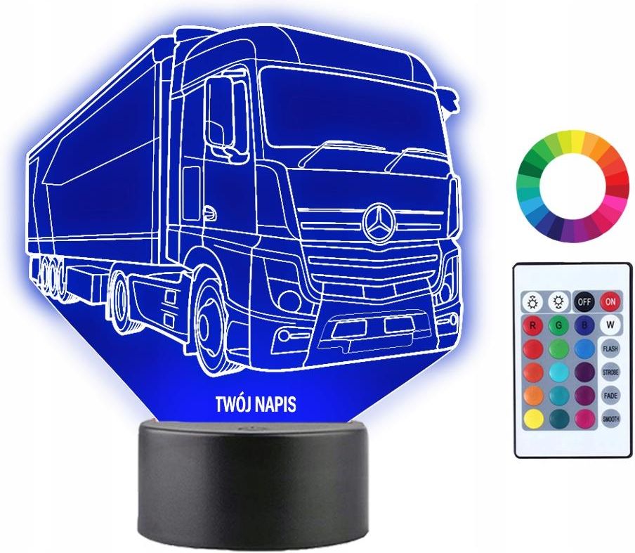 Plexido Lampka Nocna 3D Led Tir Ciężarówka Mercedes Imię - Opinie i ...