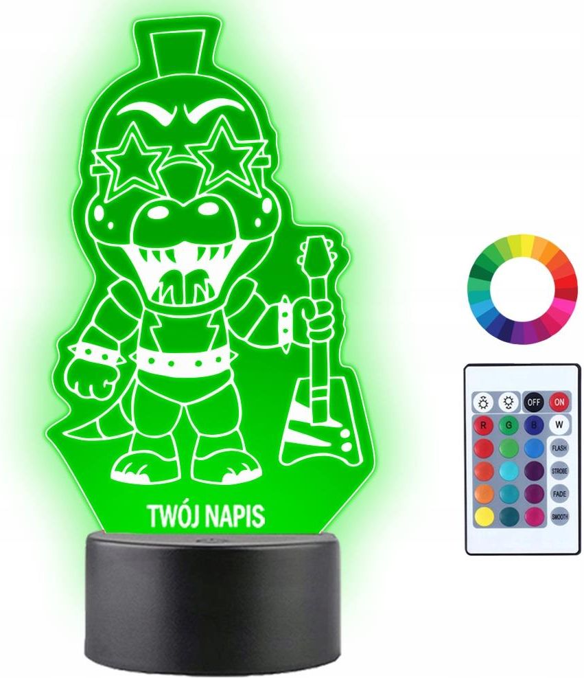 Plexido Lampka Nocna Led 3D Mini Monty Fnaf Security Breach Twój Napis ...