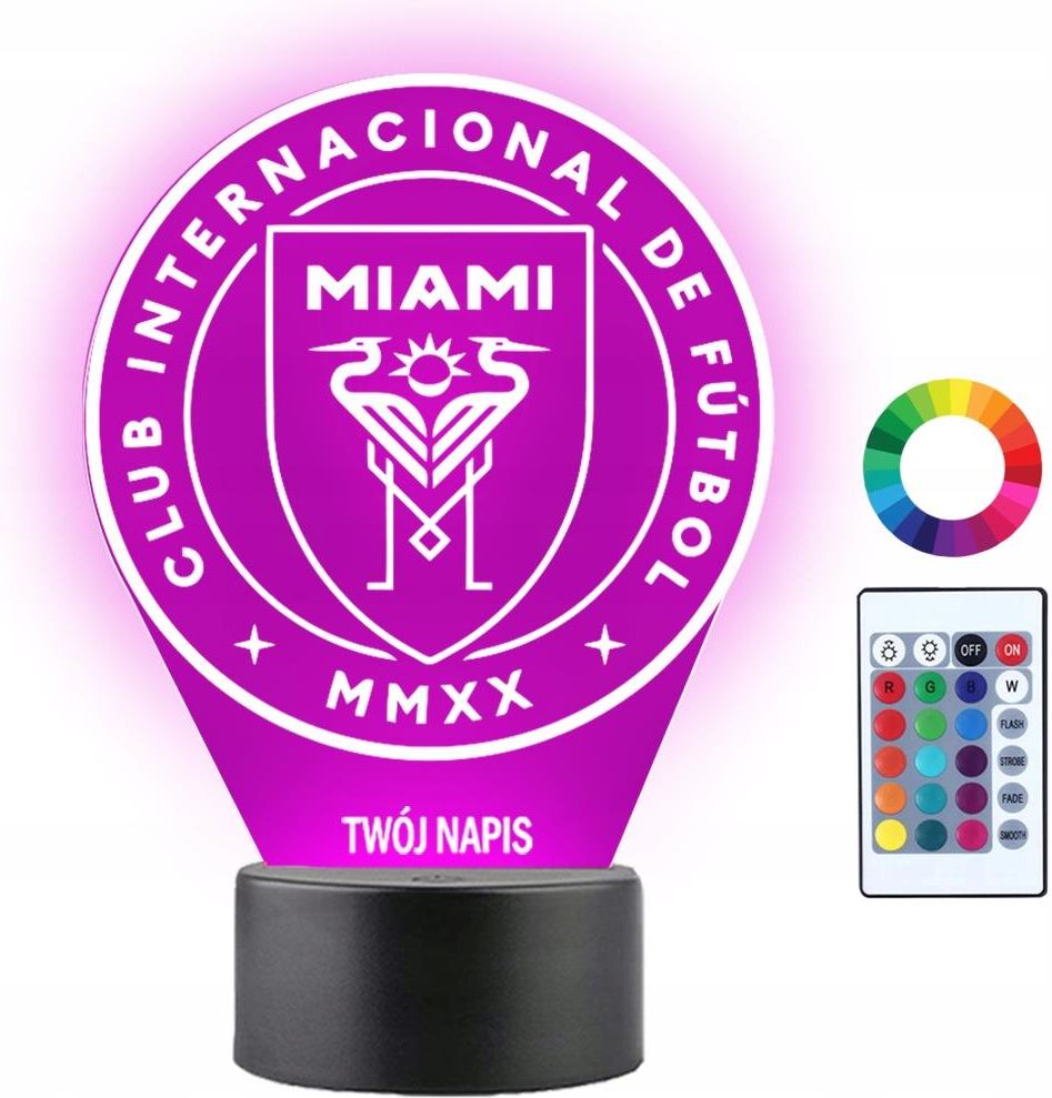Plexido Lampka Nocna 3D Led Inter Miami Klub Piłkarski - Ceny i opinie ...