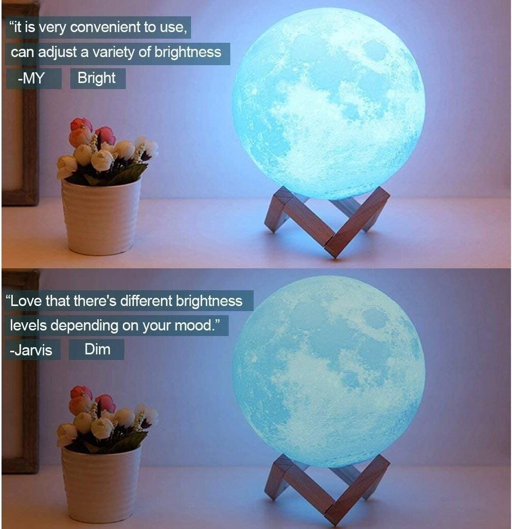 Moon Lamp Aced Led Lighting 3D Printed 16 Colors - Opinie i atrakcyjne ...