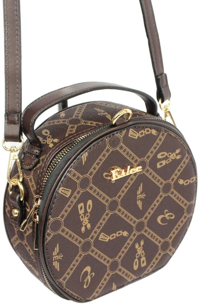 Torebka Damska ESLEE Okrągła Kuferek 8927 COFFE - Ceny i opinie - Ceneo.pl