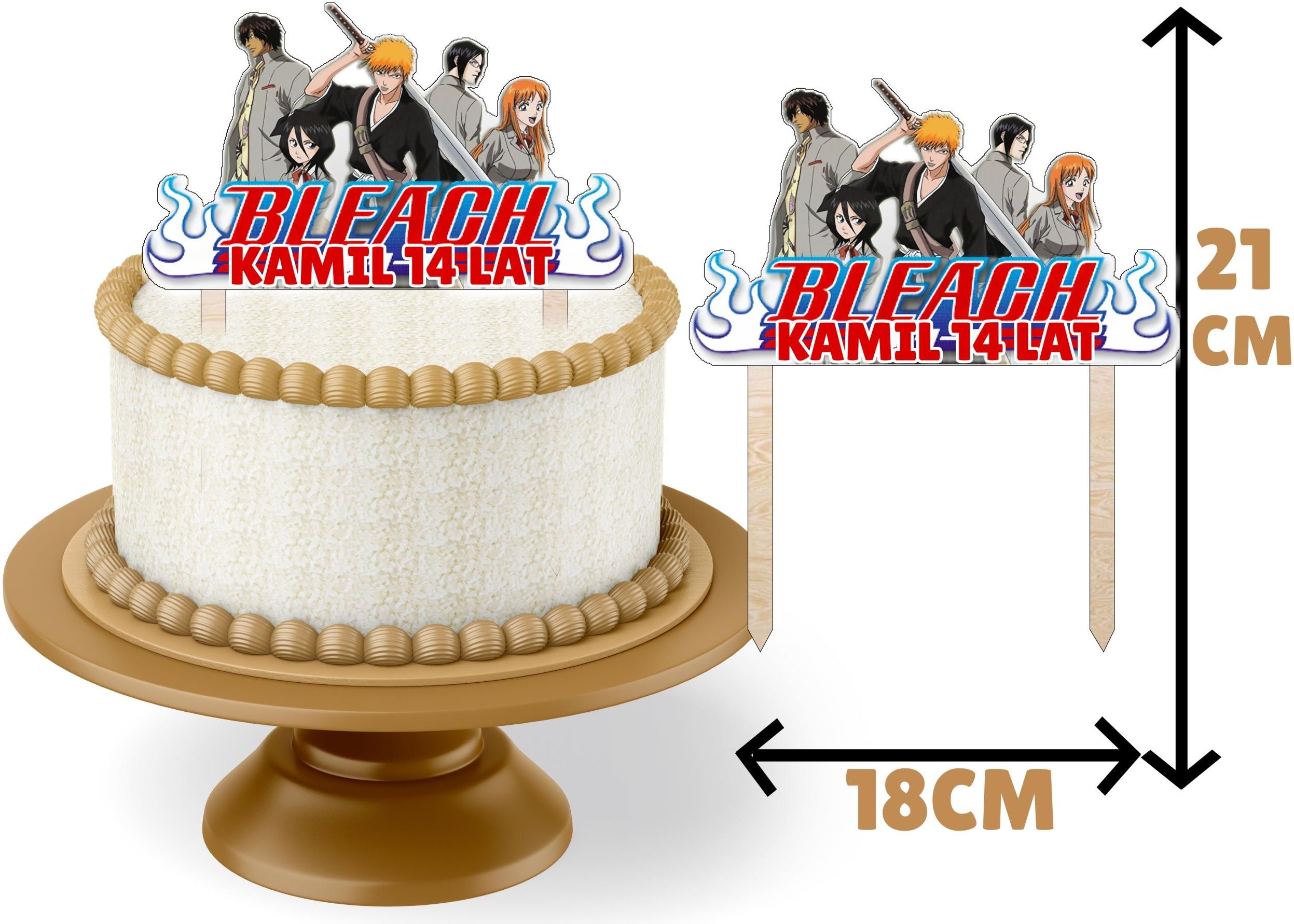 Topper Kolorowy Anime Bleach +Imie - Ceny i opinie - Ceneo.pl