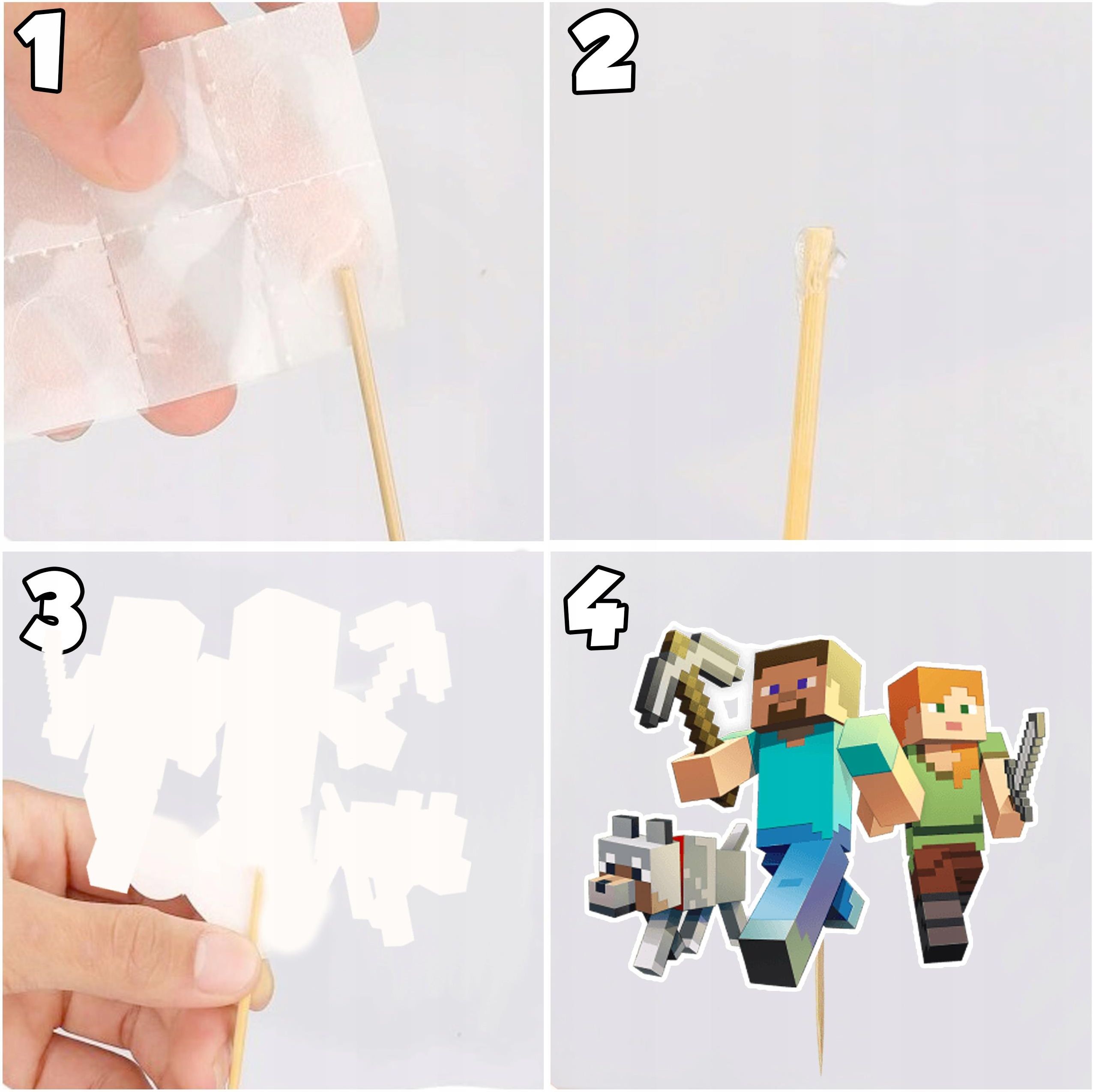 Waferspremium Topper Na Tort Minecraft Zestaw Postaci 6szt. - Ceny i ...