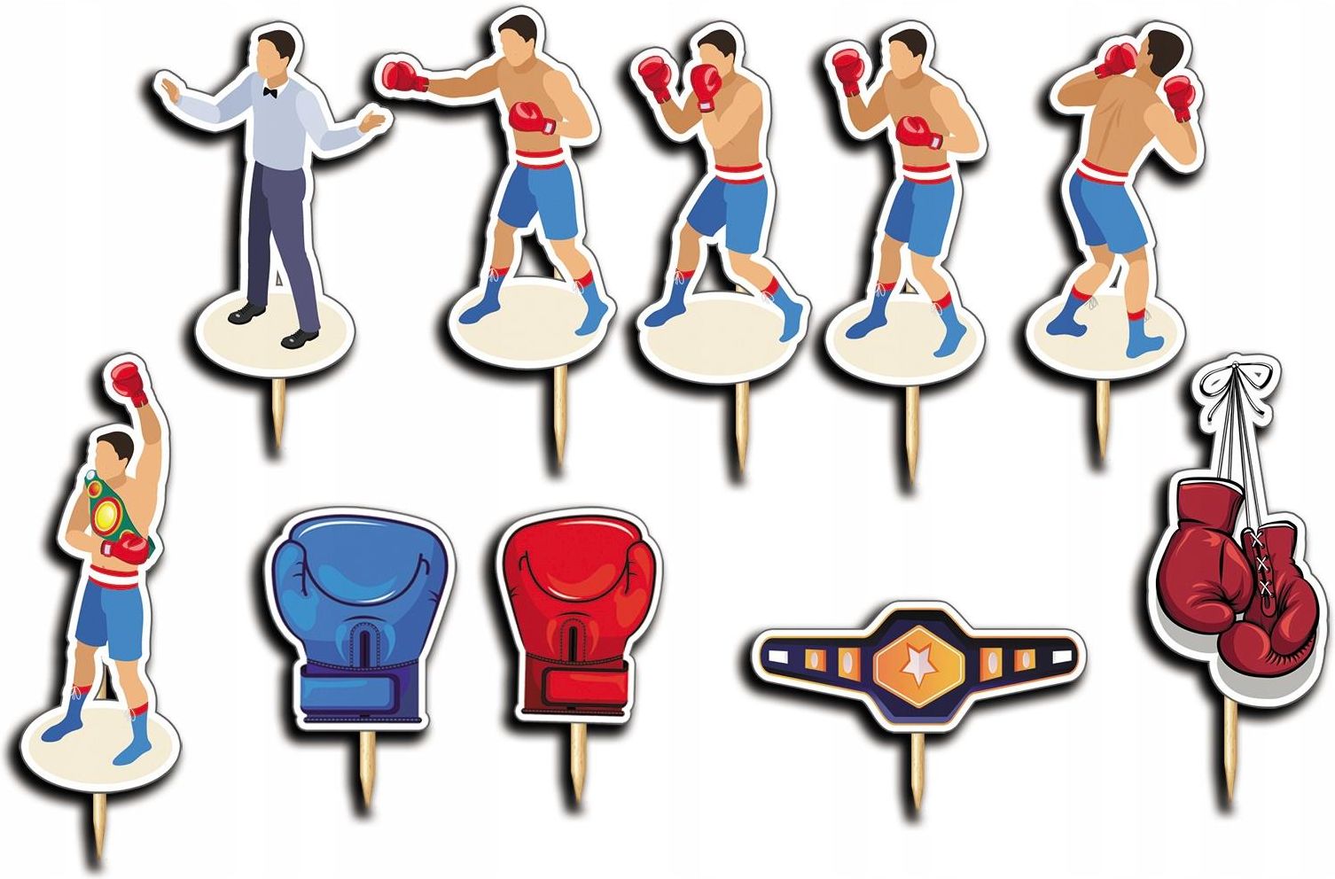 Toppery Na Tort Urodzinowy Topper Na Tort Boks Mma 10Szt. - Ceny i ...