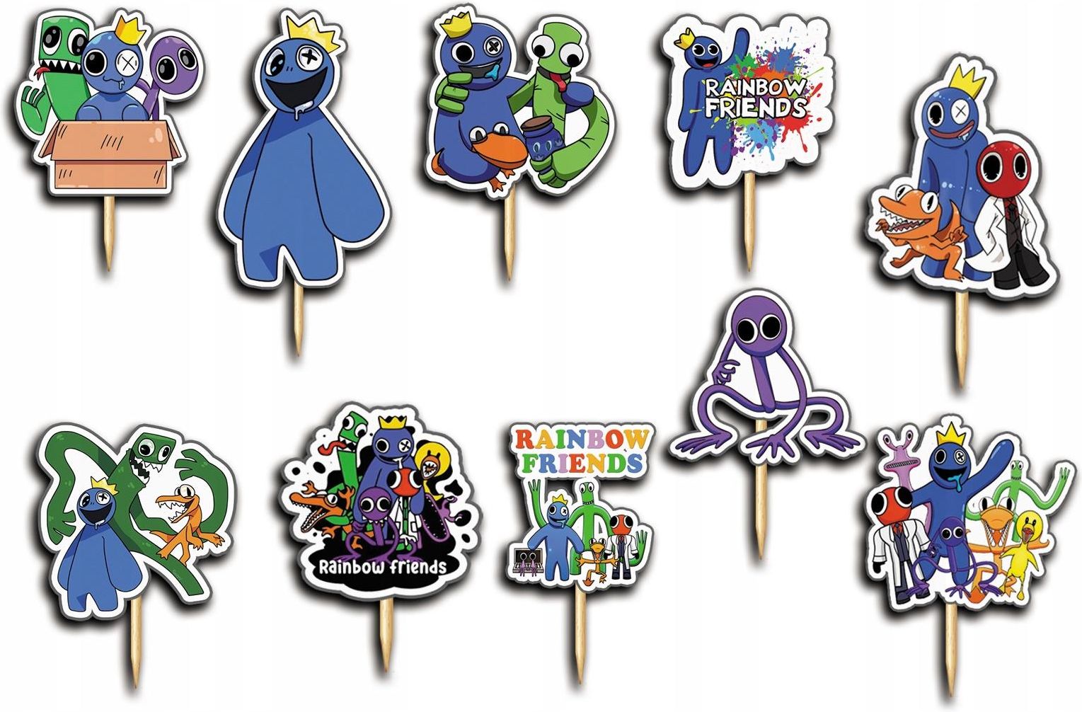 Toppery Na Tort Urodzinowy Topper Na Tort Rainbow Friends 10Szt. - Ceny ...