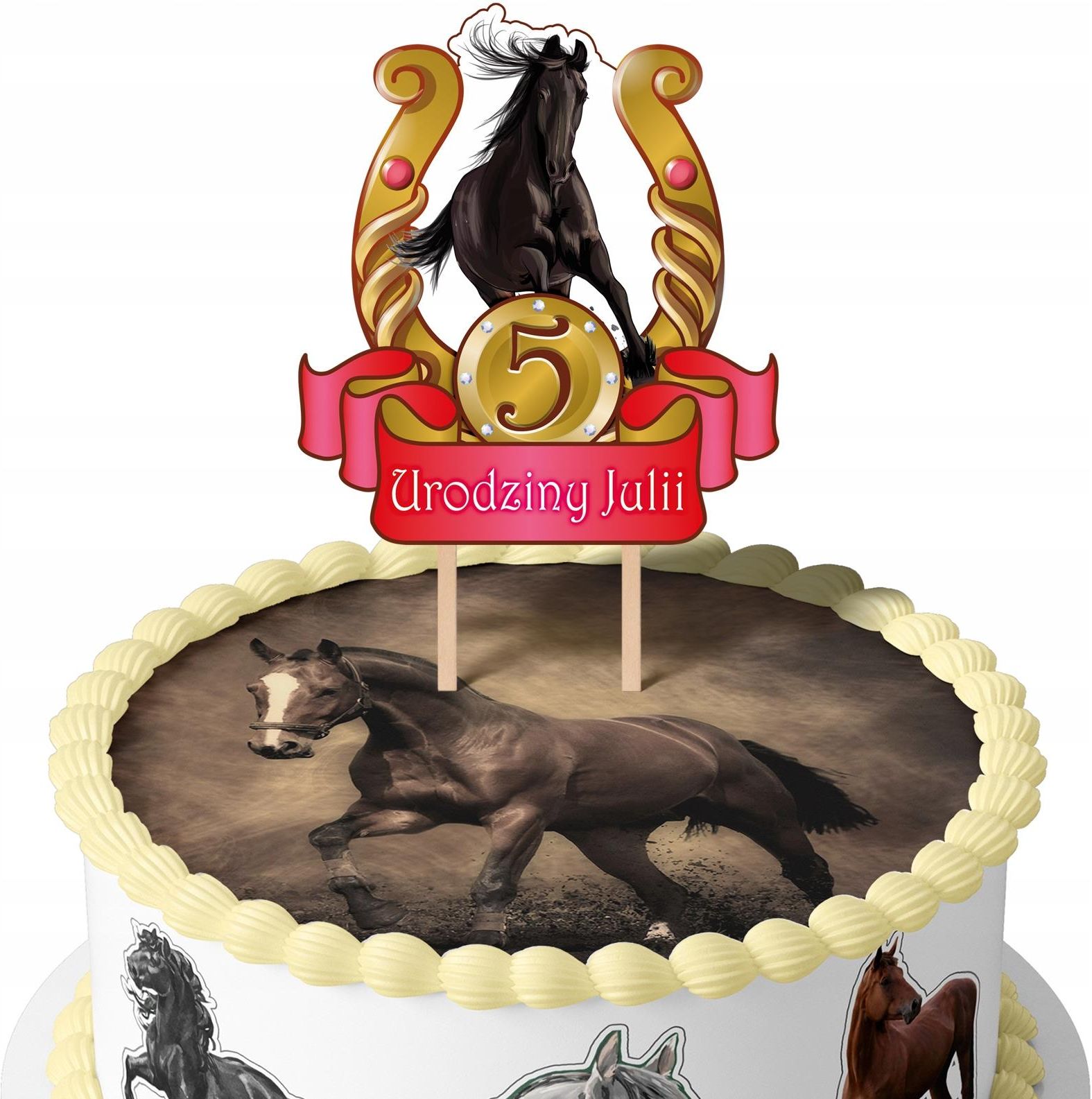 World Case Topper Urodzinowy Na Tort Koń Konie Imię Wiek - Ceny i ...