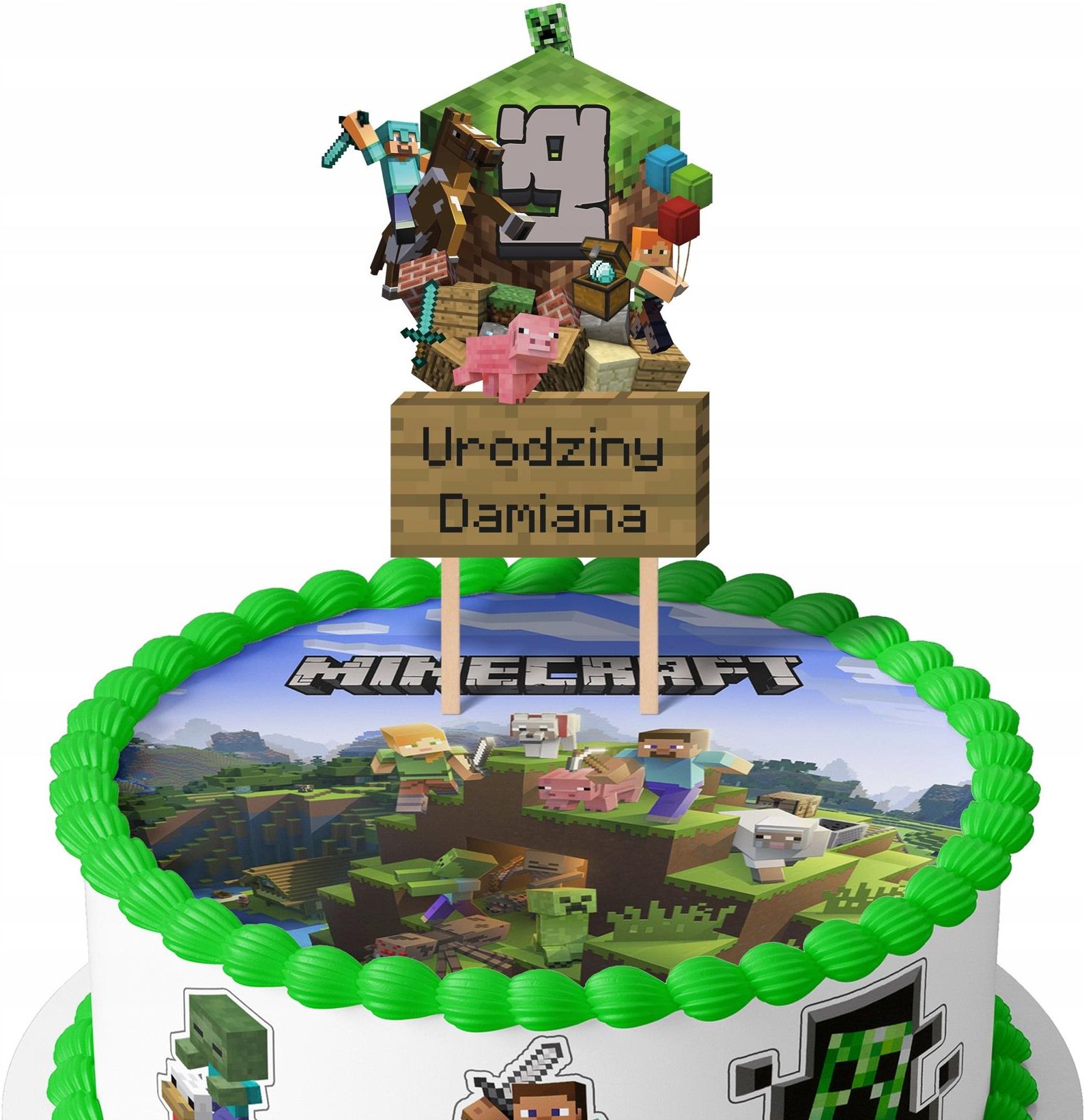World Case Topper Urodzinowy Na Tort Minecraft Imię Wiek - Ceny i ...