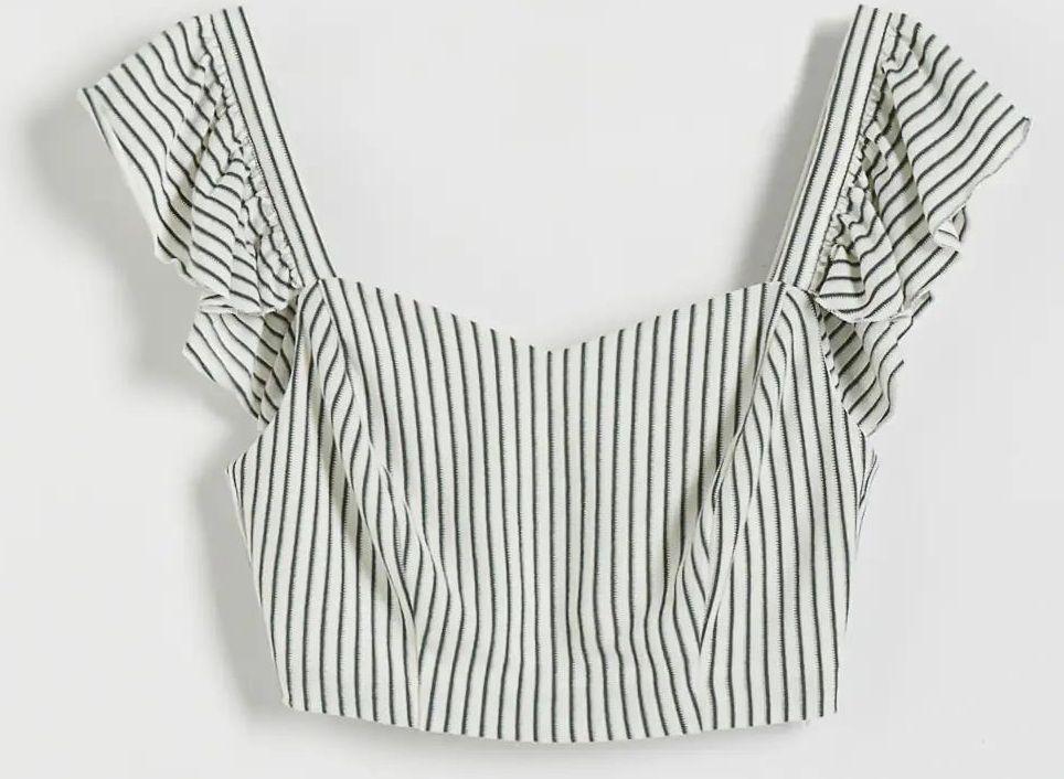 Reserved - Crop top w paski - Zielony - Ceny i opinie - Ceneo.pl