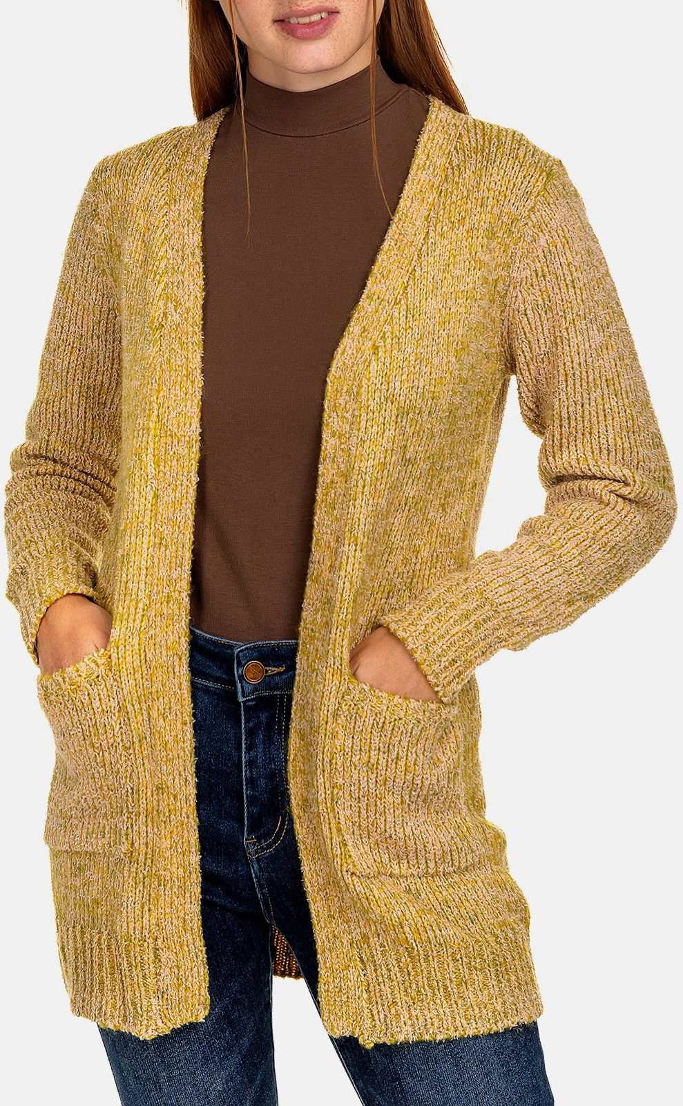 Modny Kobiecy Sweter Kardigan Narzutka beżowy XL - Ceny i opinie - Ceneo.pl