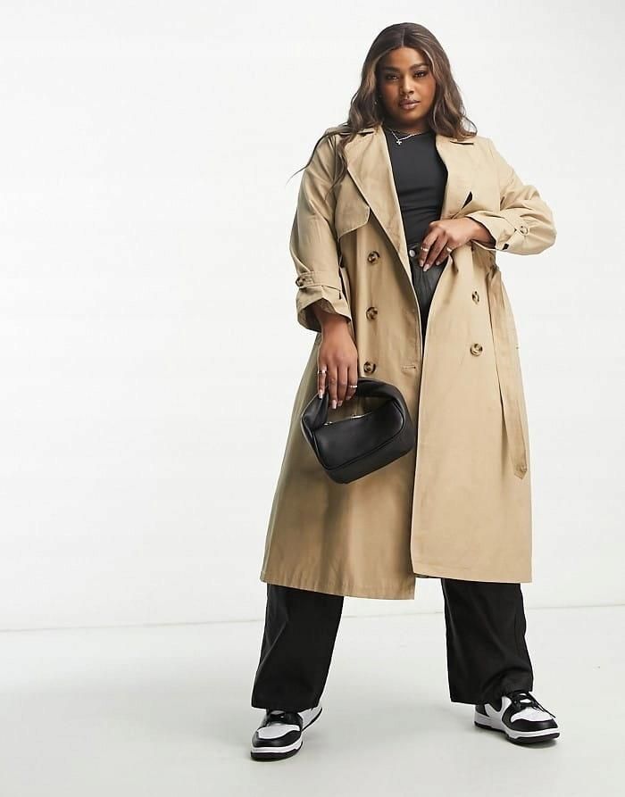 Urbancode Curve Camelowy Płaszcz Trencz Pasek (52) - Ceny i opinie - Ceneo.pl