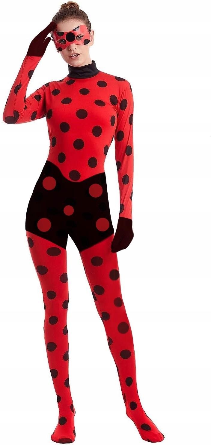 Hopki Strój Kostium Biedronka Cosplay Ladybug Kombinezon Peruka 164/170 ...