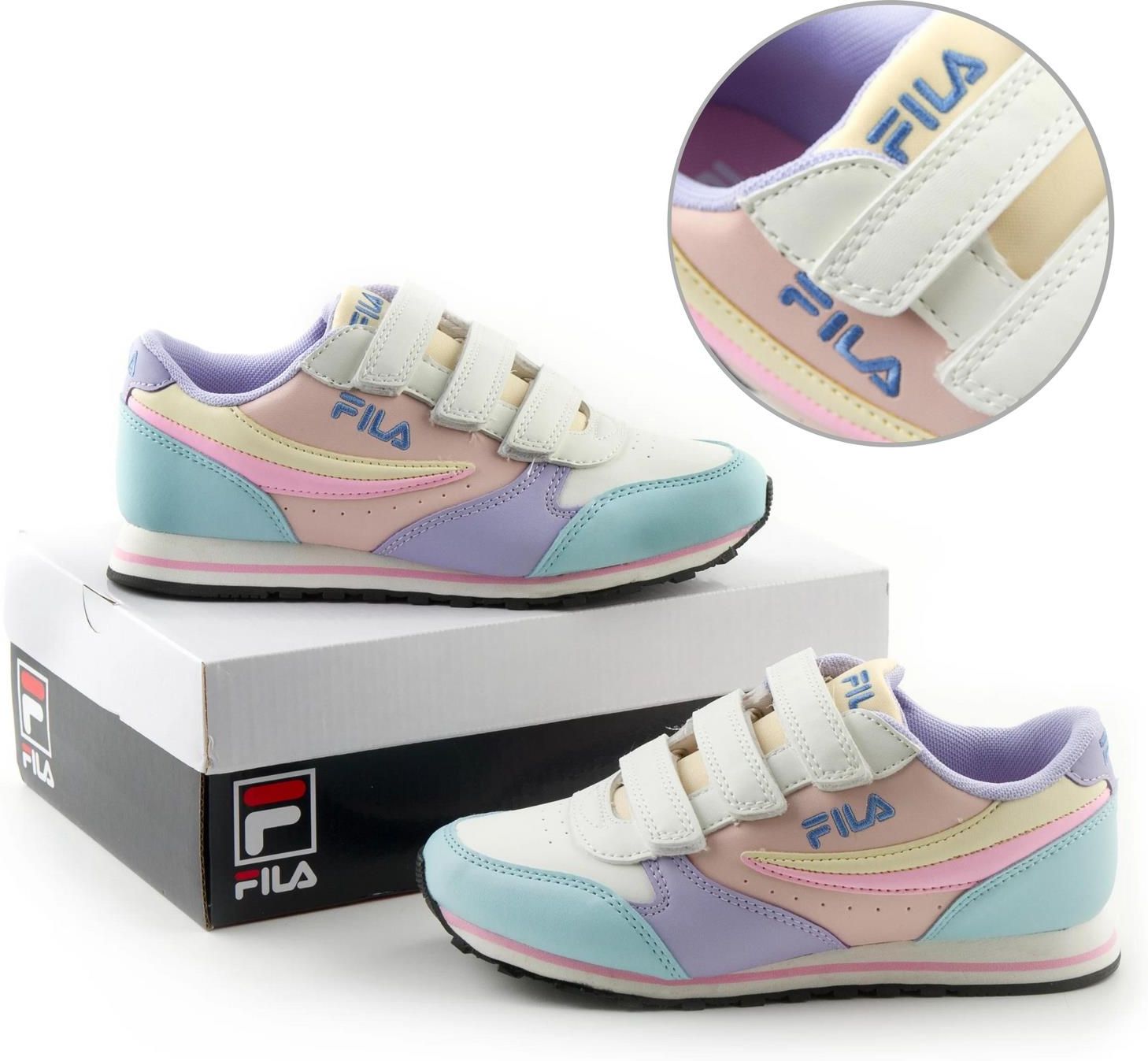 Buty Fila dziecięce sportowe sneakersy na rzepy lekkie kolorowe r. 29 ...