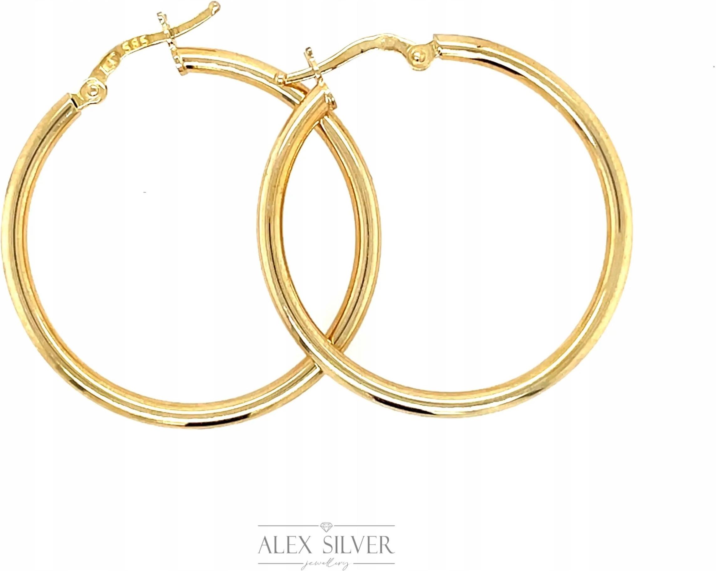 Kolczyki złote koła duże 3 cm pr. 585 14k - Ceny i opinie - Ceneo.pl