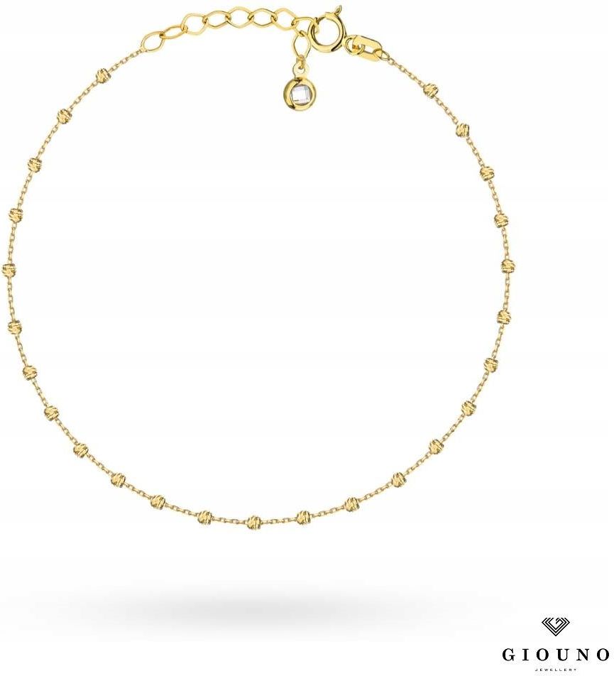 Giouno Jewellery Bransoletka złota 585 delikatne kuleczki,cyrkonia ...
