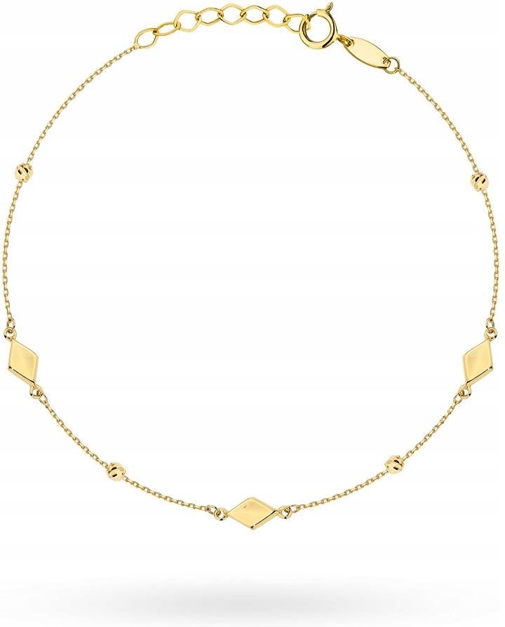 Fugart Bransoletka złota kulki i romby Grawer - Ceny i opinie - Ceneo.pl