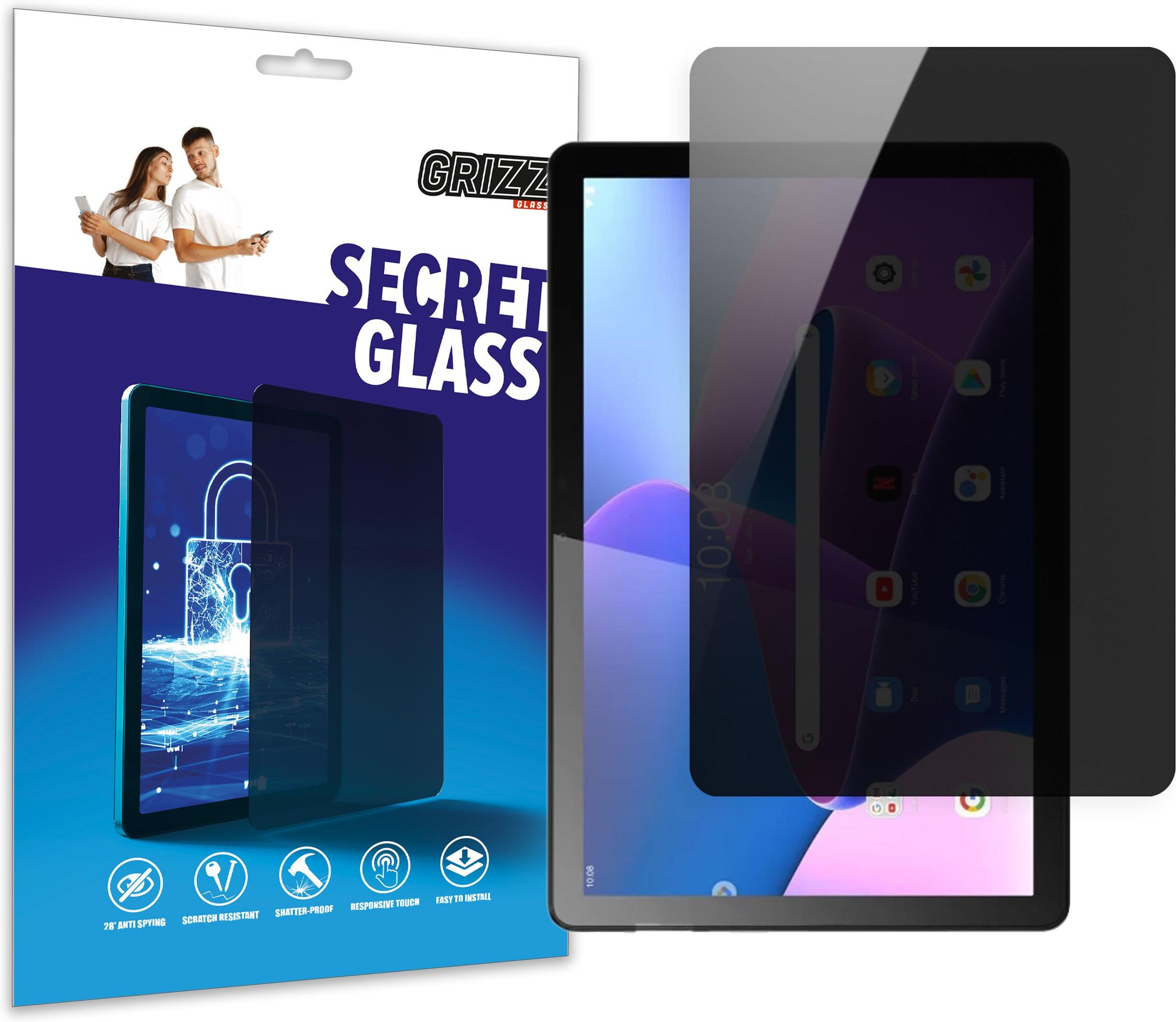 Grizz Glass Szkło Prywatyzujące Do Lenovo Tab M10 Plus - opinie i ceny ...