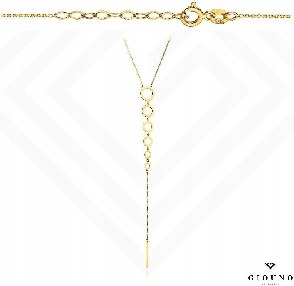Giouno Jewellery Naszyjnik złoty 14k długi krawatka z kółeczek - Ceny i ...