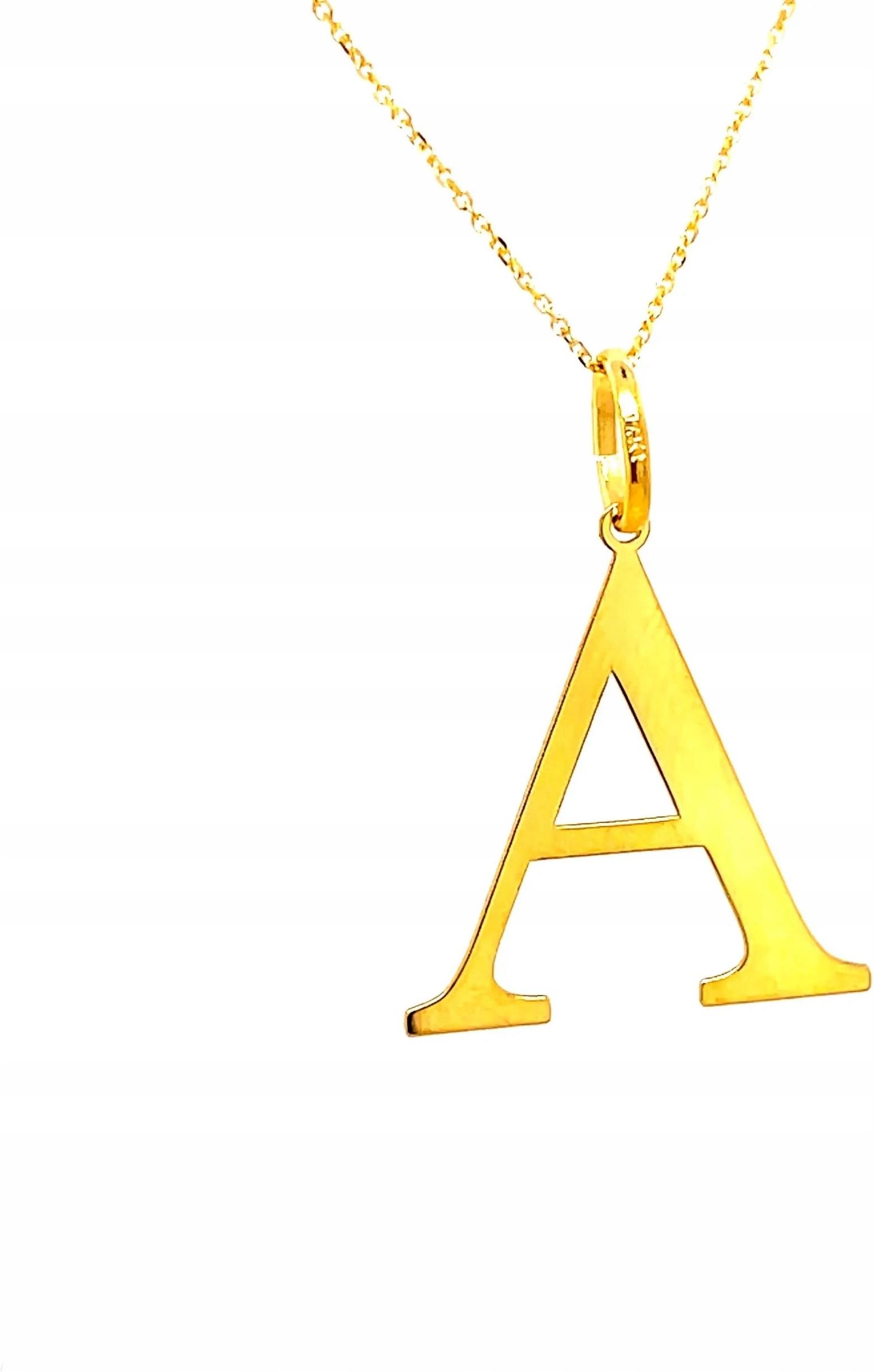 Złota zawieszka litera A próba 585 literka - Ceny i opinie - Ceneo.pl