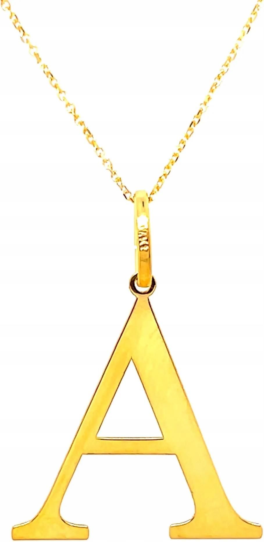 Złota zawieszka litera A próba 585 literka - Ceny i opinie - Ceneo.pl