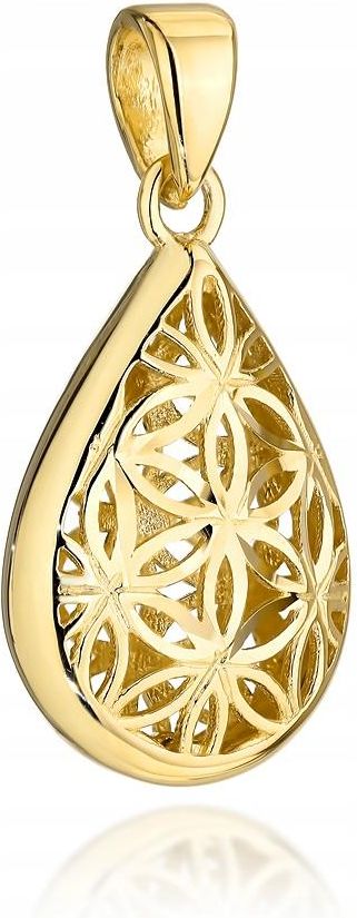 Fugart Zawieszka złota łezka z kwiatami Grawer - Ceny i opinie - Ceneo.pl