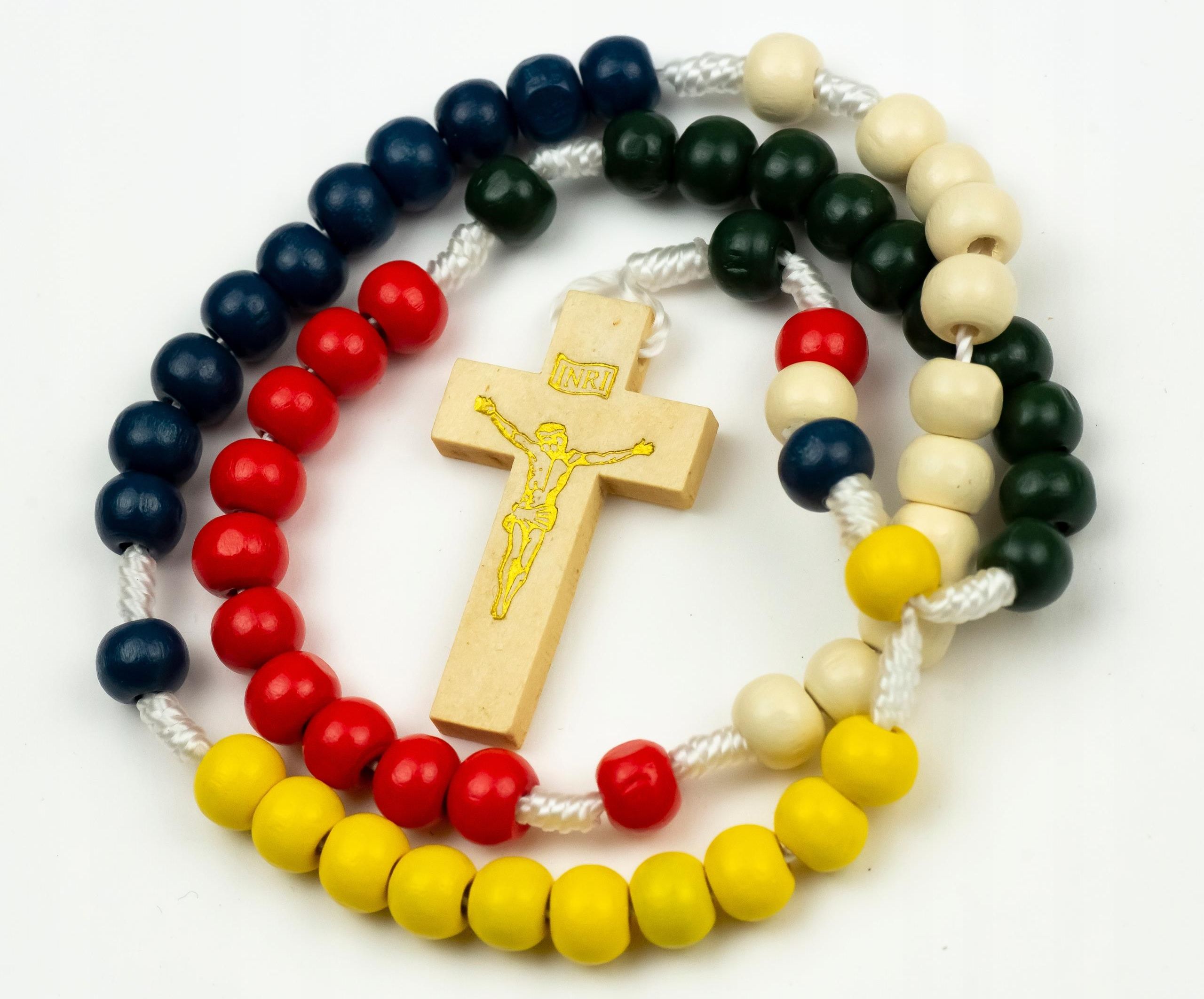Różaniec Misyjny kolorowy Drewniany Na sznurku - Ceny i opinie - Ceneo.pl