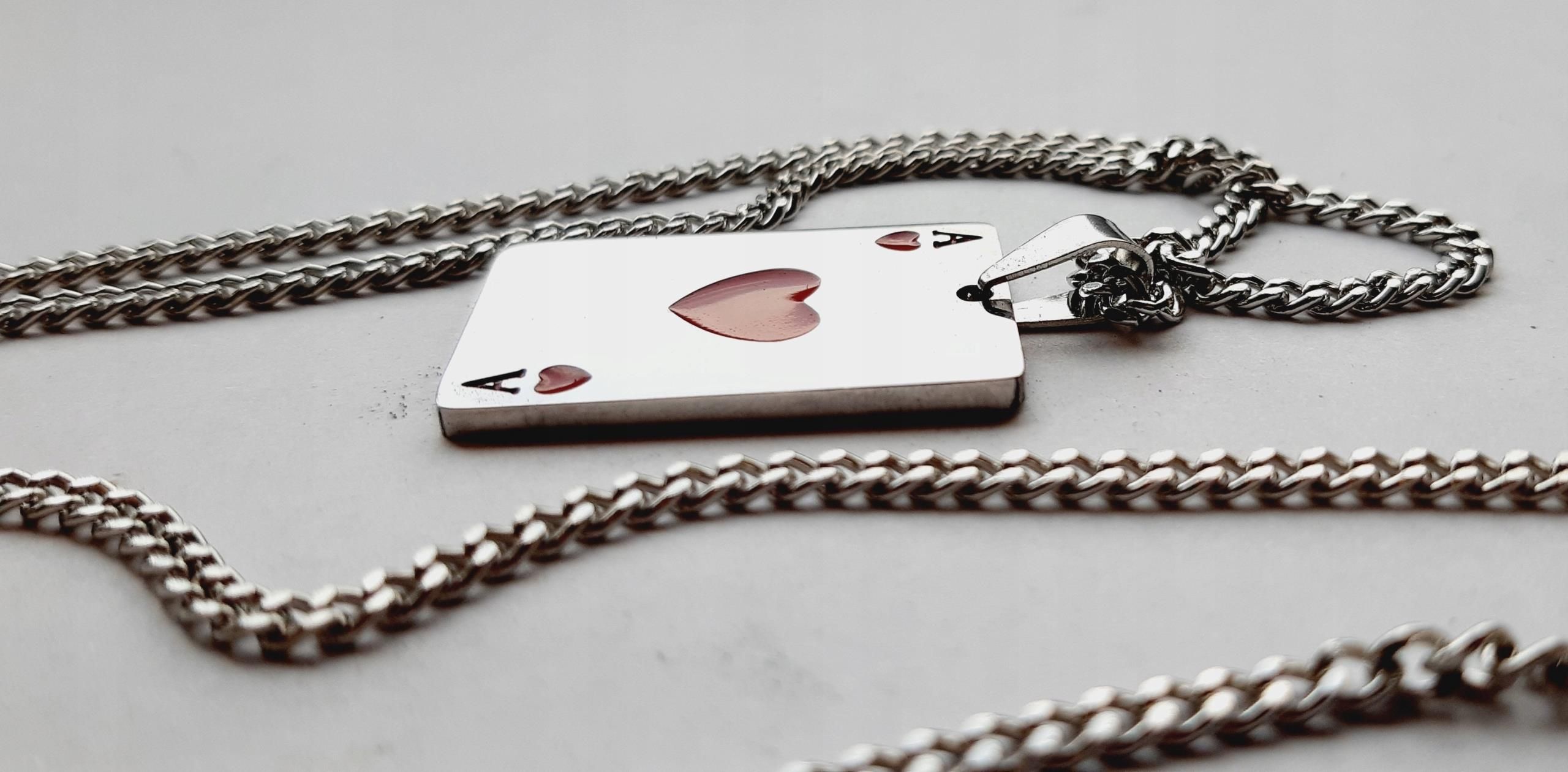 Piękny Naszyjnik Wisiorek Karta As Kier - Ceny i opinie - Ceneo.pl