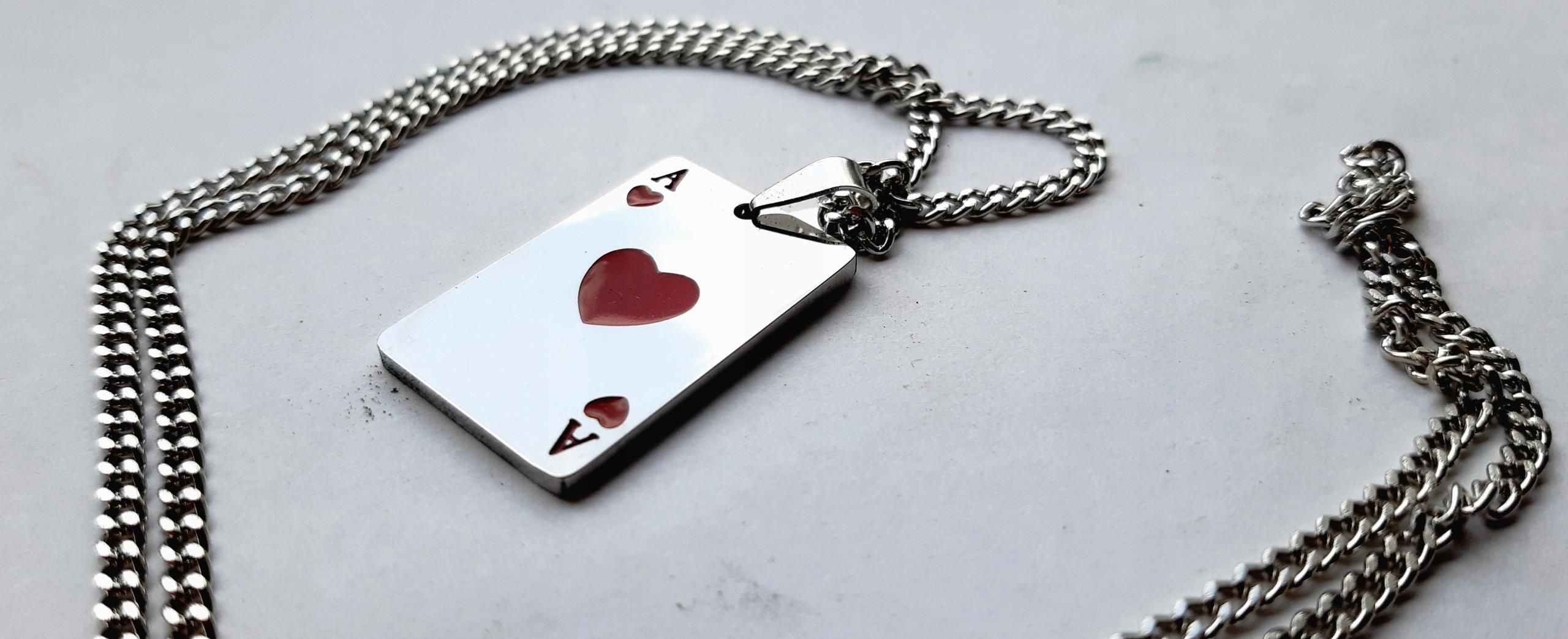 Piękny Naszyjnik Wisiorek Karta As Kier - Ceny i opinie - Ceneo.pl