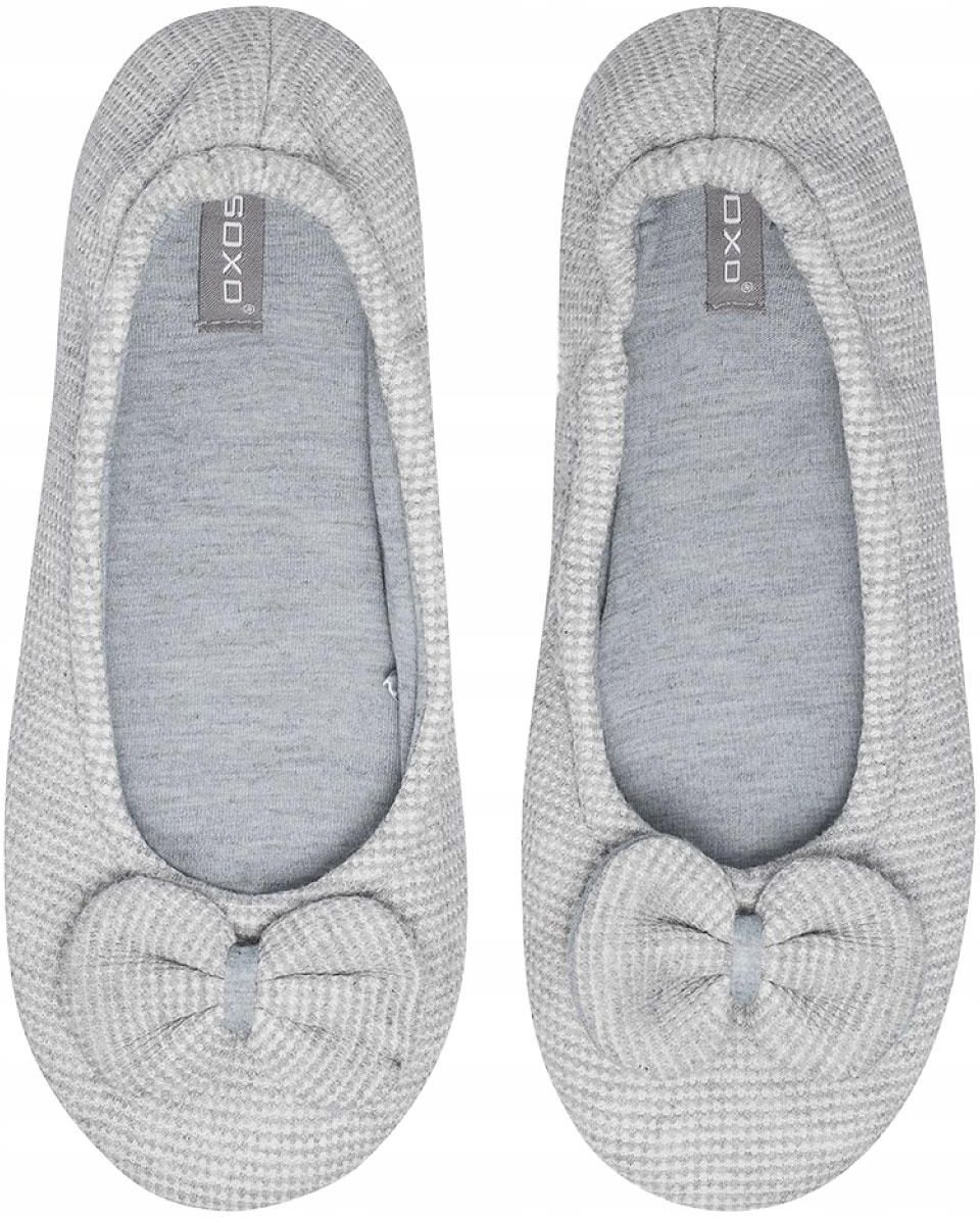 Ciepłe Kapcie Damskie Balerinki Baleriny Soxo Pantofle Domowe Bambosze ...