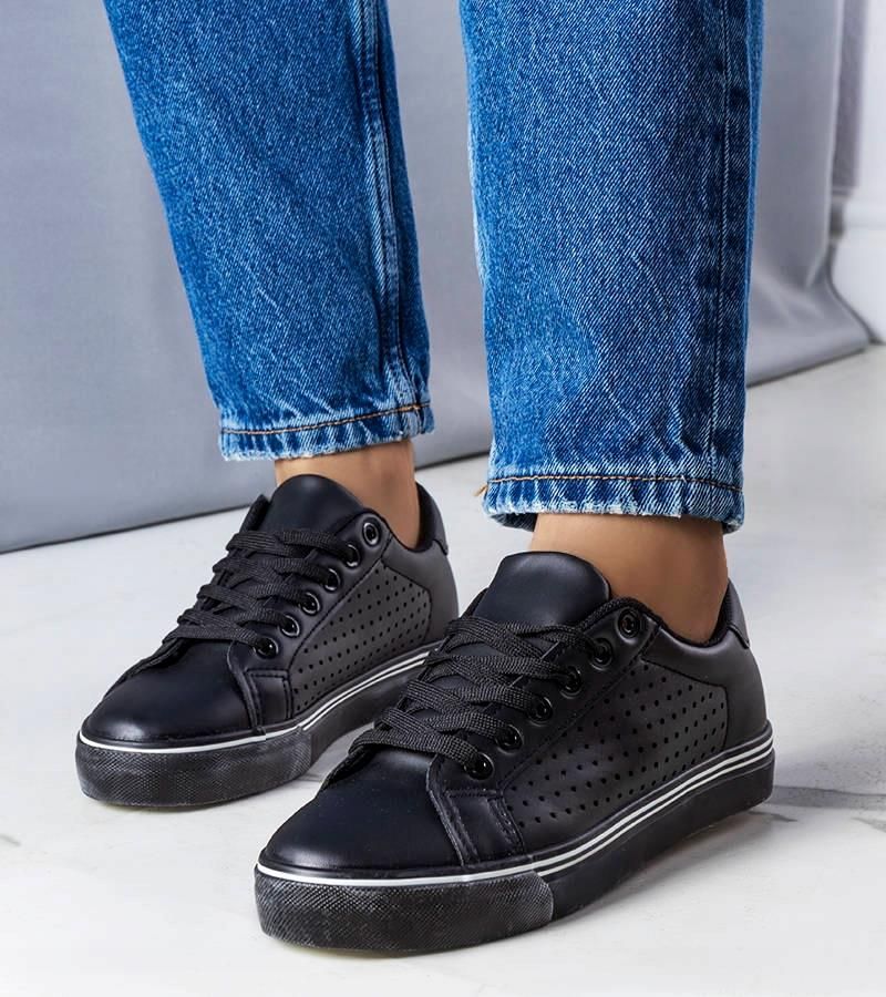 Czarne trampki damskie buty modne ażurowe BL87P 38 - Ceny i opinie ...