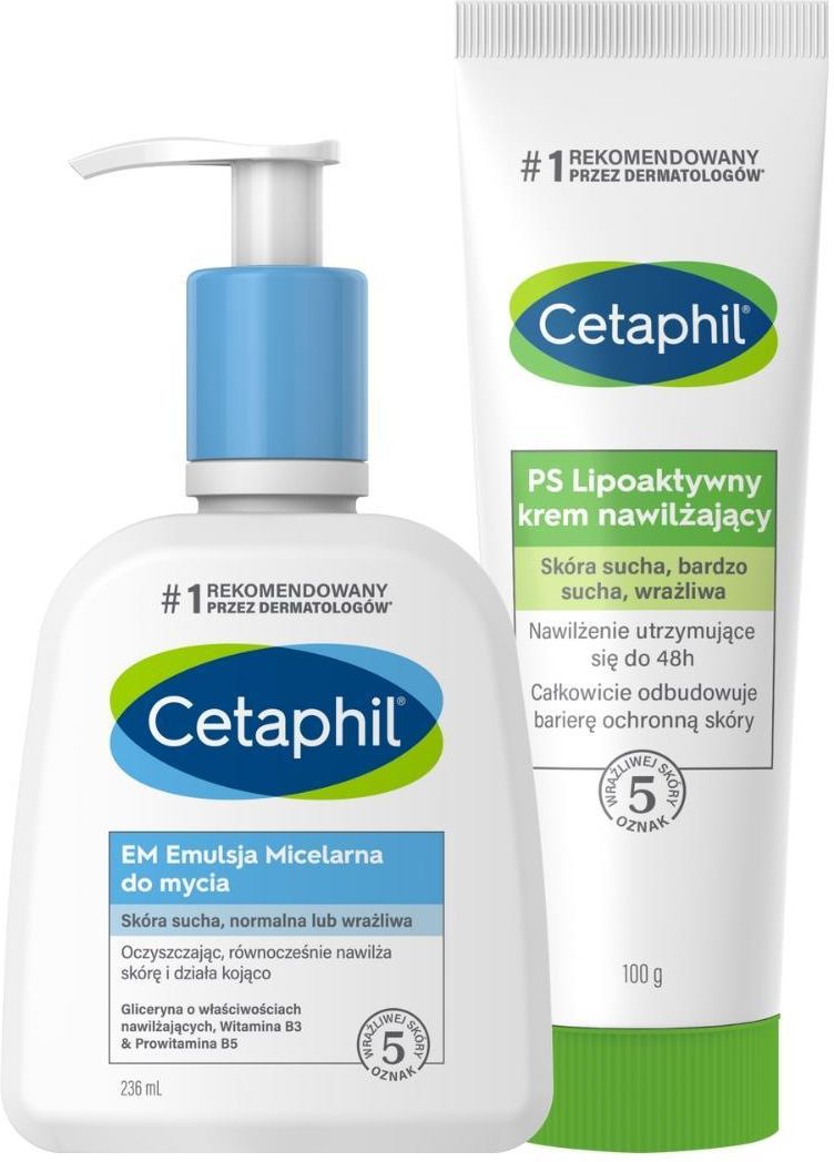 Krem do twarzy Cetaphil Zestaw (PS Lipoaktywny Krem Nawilżający 100 g ...