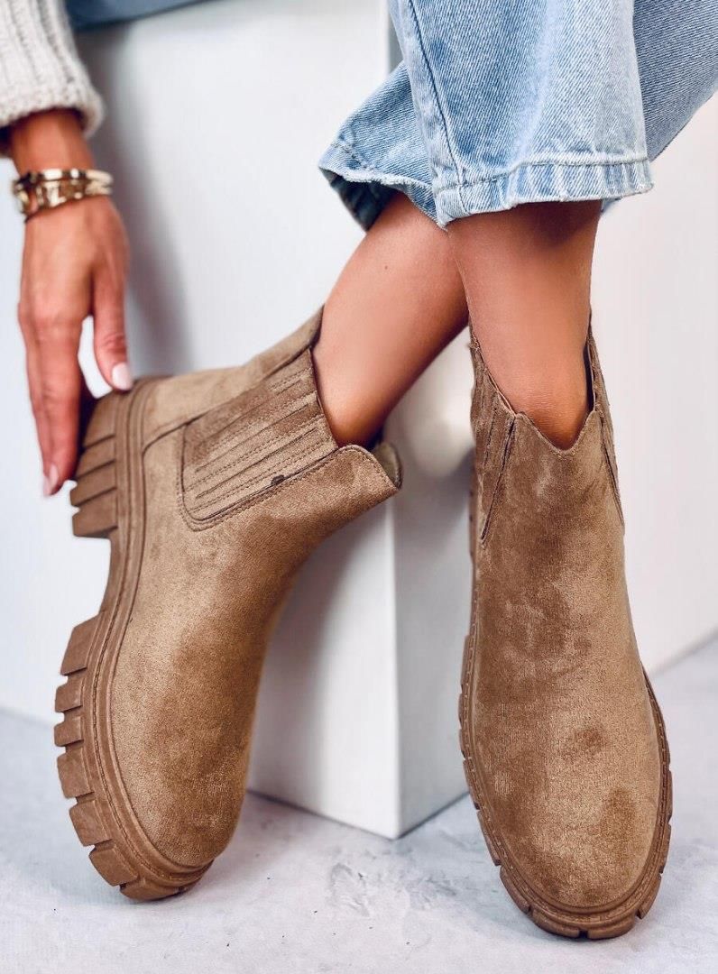 Botki damskie sztyblety LEIGH KHAKI - Ceny i opinie - Ceneo.pl