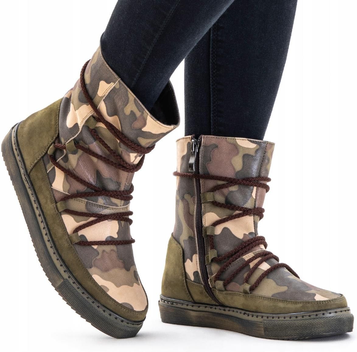 Botki ocieplane Skórzane lekkie Suwak moro Imunzi - Ceny i opinie ...