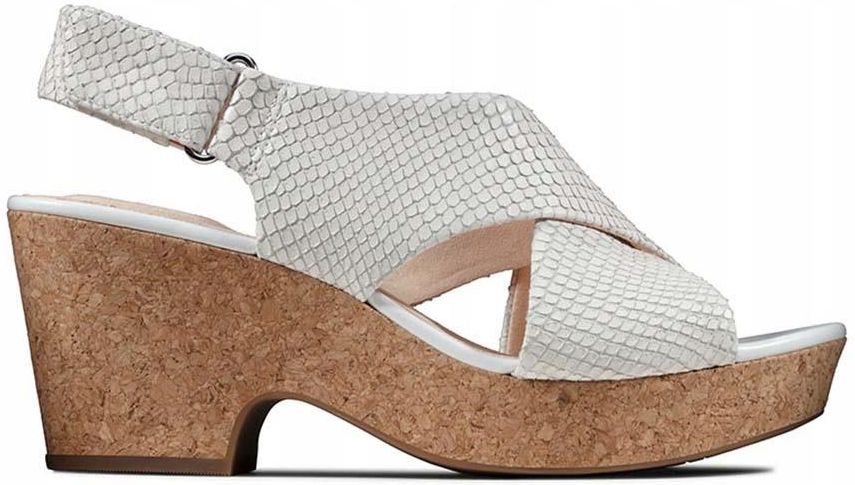 Clarks Sandały biała skóra węża Maritsa Lara 41 - Ceny i opinie - Ceneo.pl